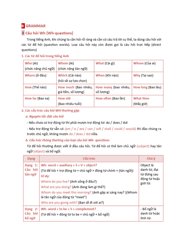 WH Question | PDF