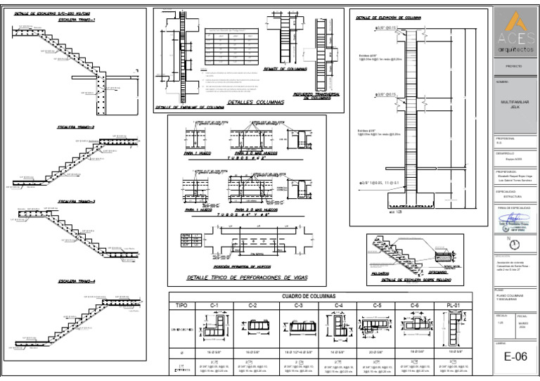 Tipo C-1 C-2 C-3 C-4 C-5 C-6 PL-01: Cuadro de Columnas | PDF