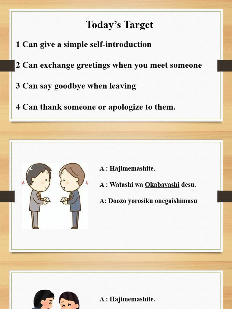 Basic Japanese Greetings Guide | PDF | Self-Improvement