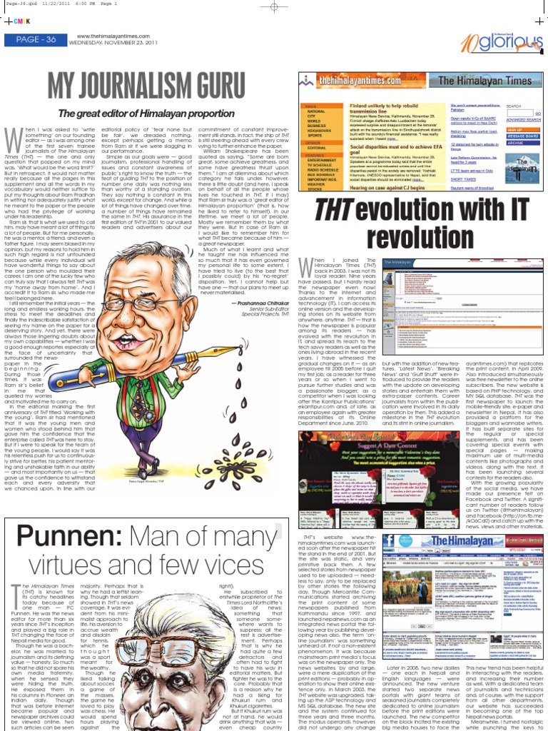 10 Glorious Years of The Himalayan Times | PDF | Newspapers | Journalism