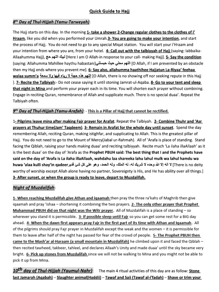 Quick-Guide-To-Hajj | PDF | Hajj | Abrahamic Religions