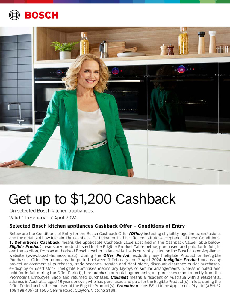 Bosch Cashback Offer: Up to $1,200 | PDF | Credit Card | Receipt