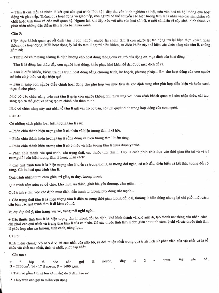 TLH Câu hỏi tự luận-5 | PDF
