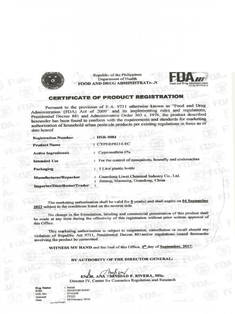 Cyperpro Fda Msds | PDF