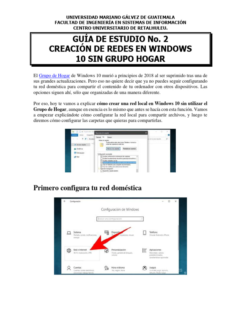 GUÍA DE ESTUDIO No 2 DE REDES EN WINDOWS 10 | Descargar gratis PDF | Archivo de computadora ...