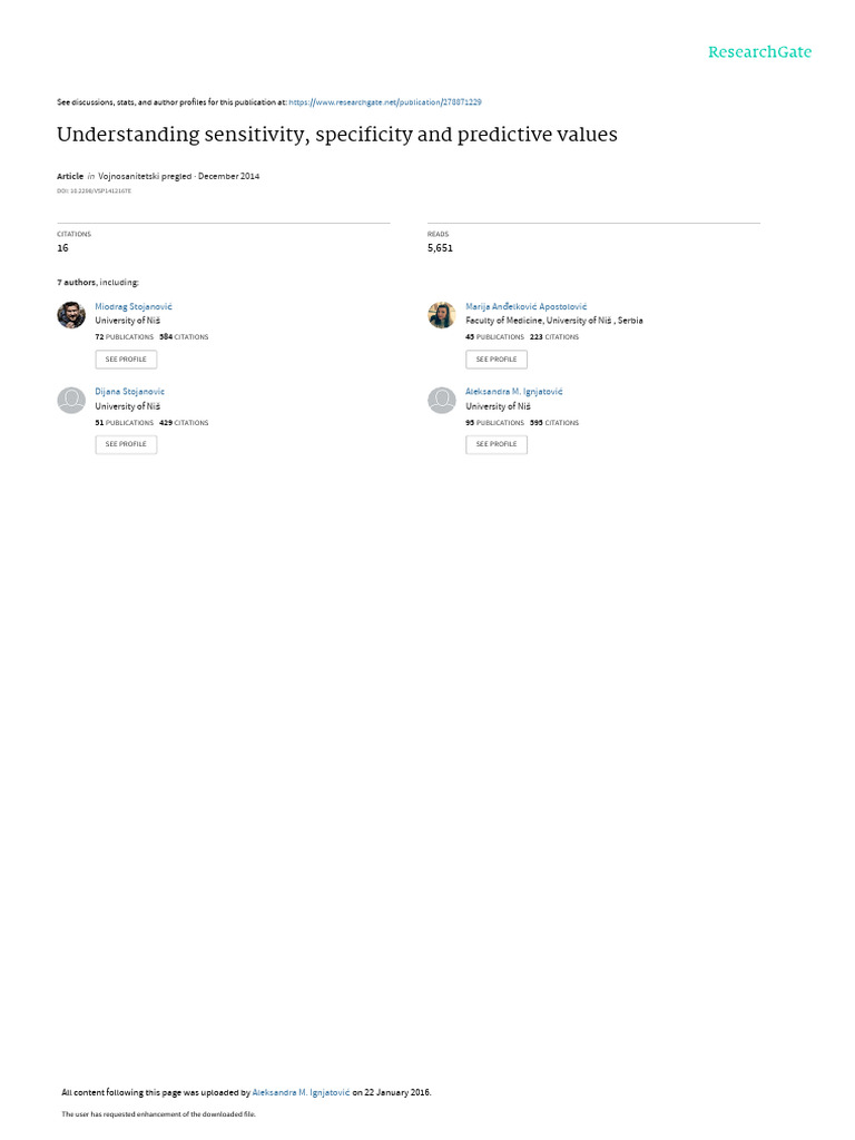 Understanding Sensitivity & Specificity | PDF | Sensitivity And Specificity | Type I And Type Ii ...