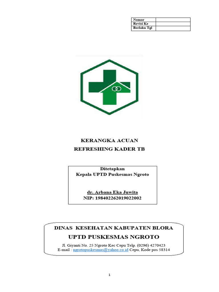 Kak Refreshing Kader TB 2023 | PDF