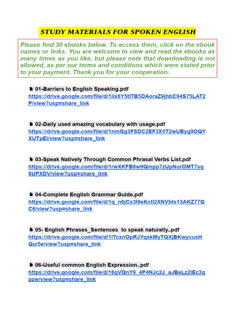 30 - Ebooks Spoken English Study Materials | PDF | English Language ...