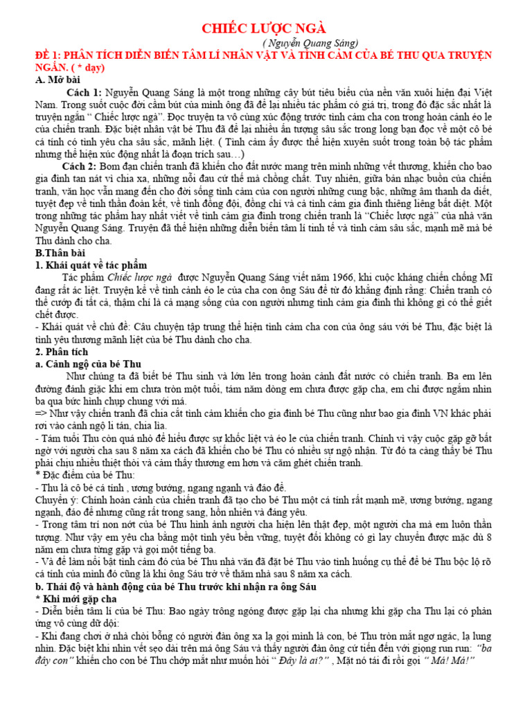 CHIẾC LƯỢC NGÀ | PDF