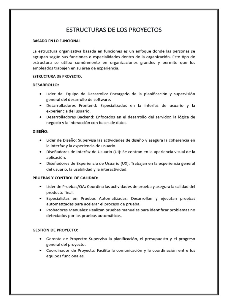 Estructuras de Los Proyectos | PDF | Marketing | Experiencia de usuario