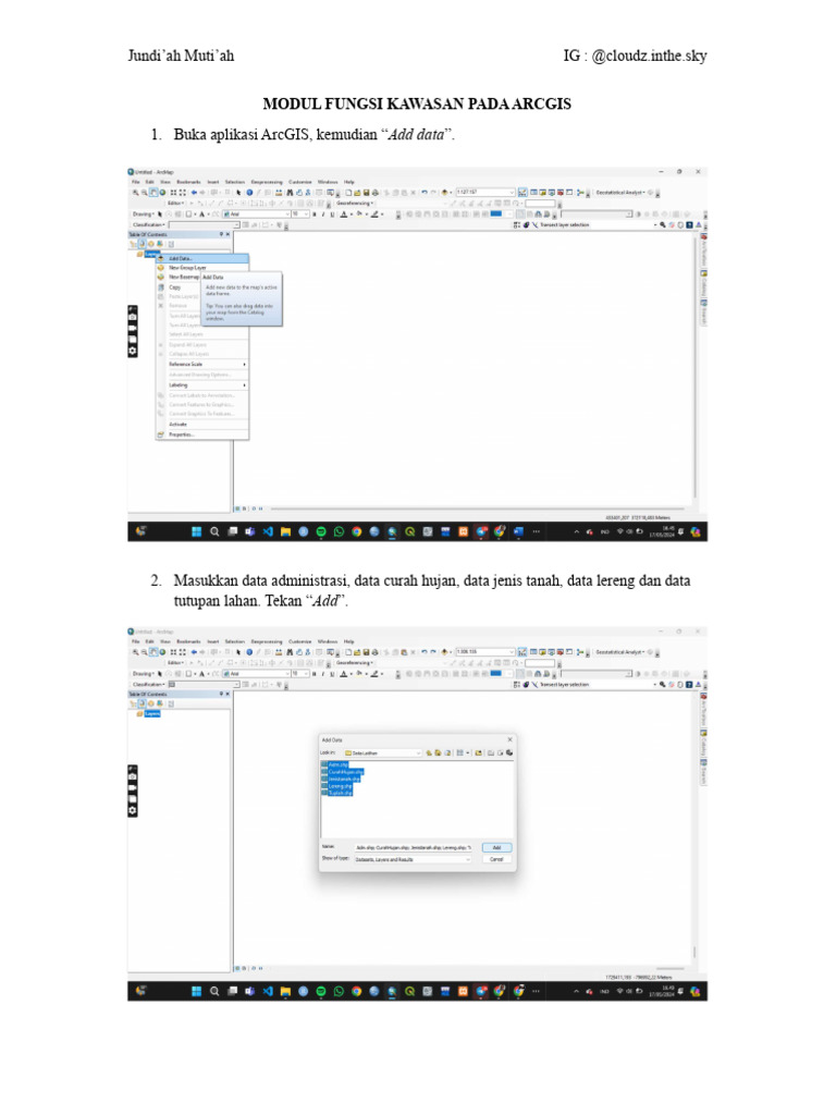 Modul Cara Membuat Peta Di Arcgis (Ndvi, Tutupan Lahan, Fungsi Kawasan) | PDF