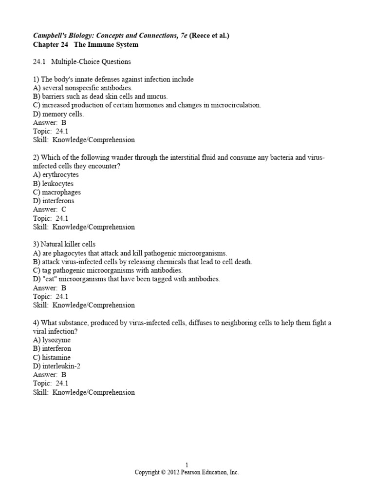 Immune System Questions | PDF | Immune System | Adaptive Immune System