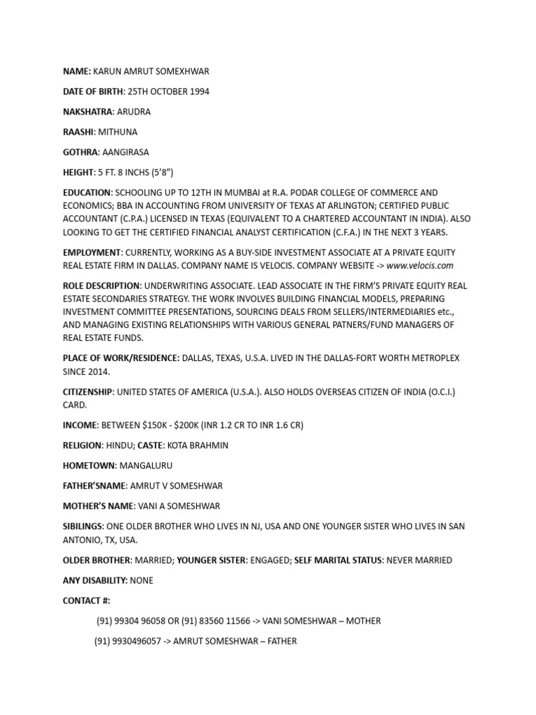 Karun Someshwar Profil | PDF