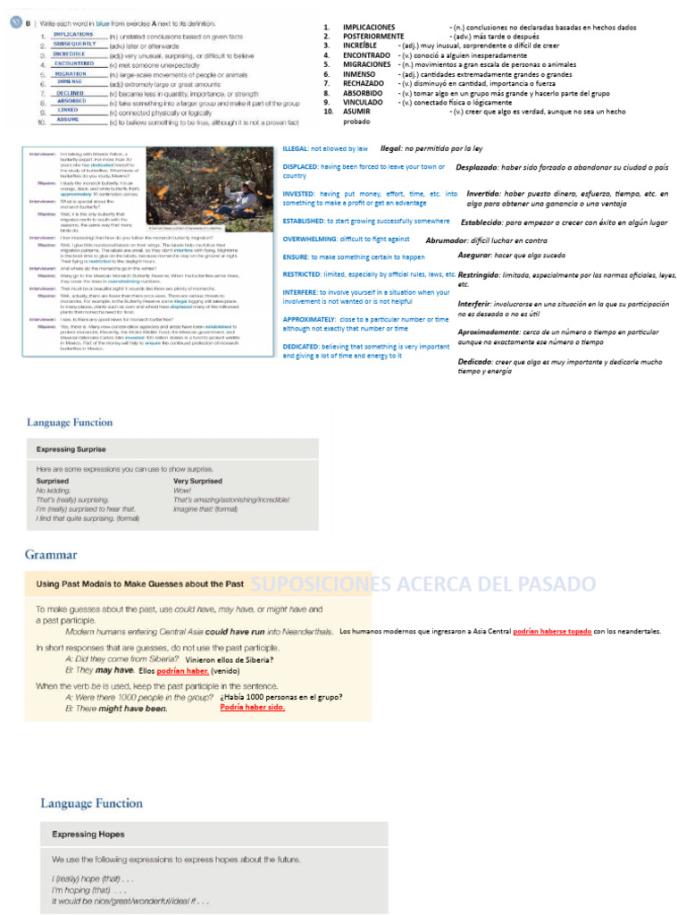 Gramar y Vocabulario de La Unidad 5 | PDF