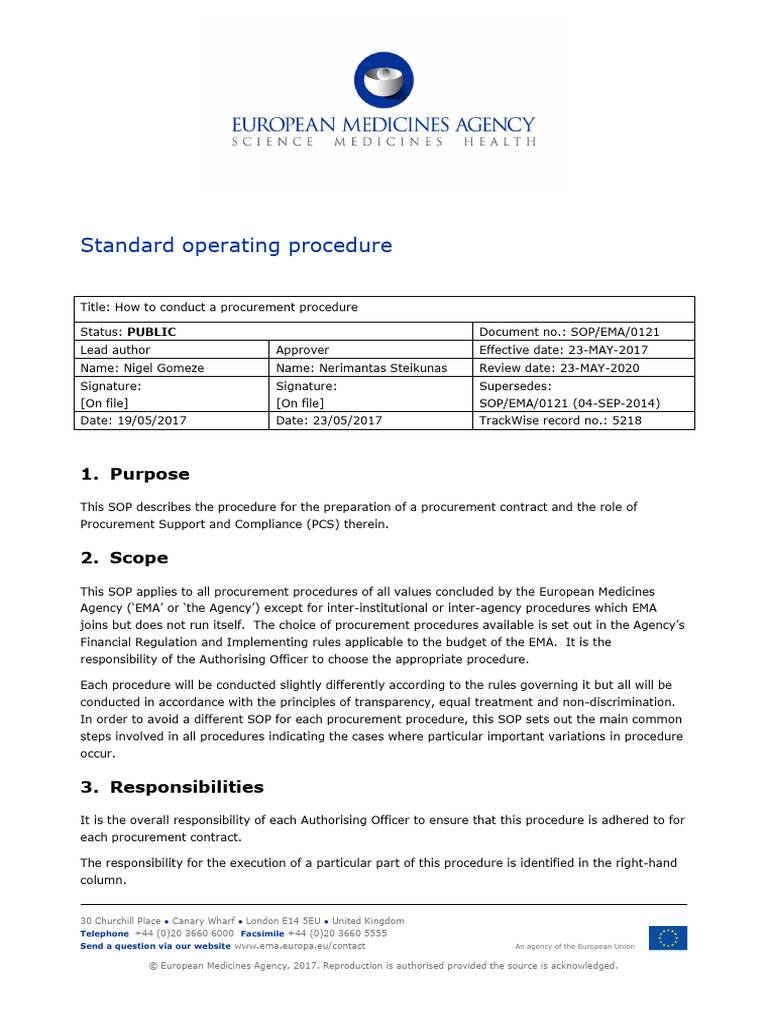 Standard Operating Procedure How Conduct Procurement Procedure - en ...
