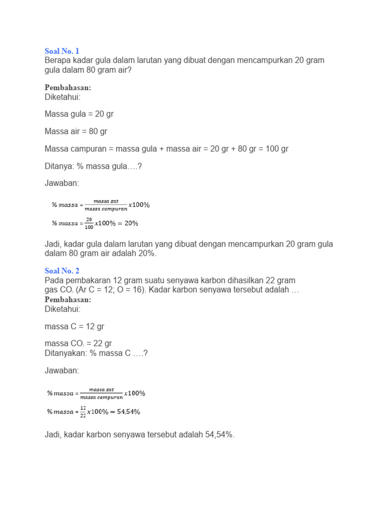 menghitung kadar berat | PDF