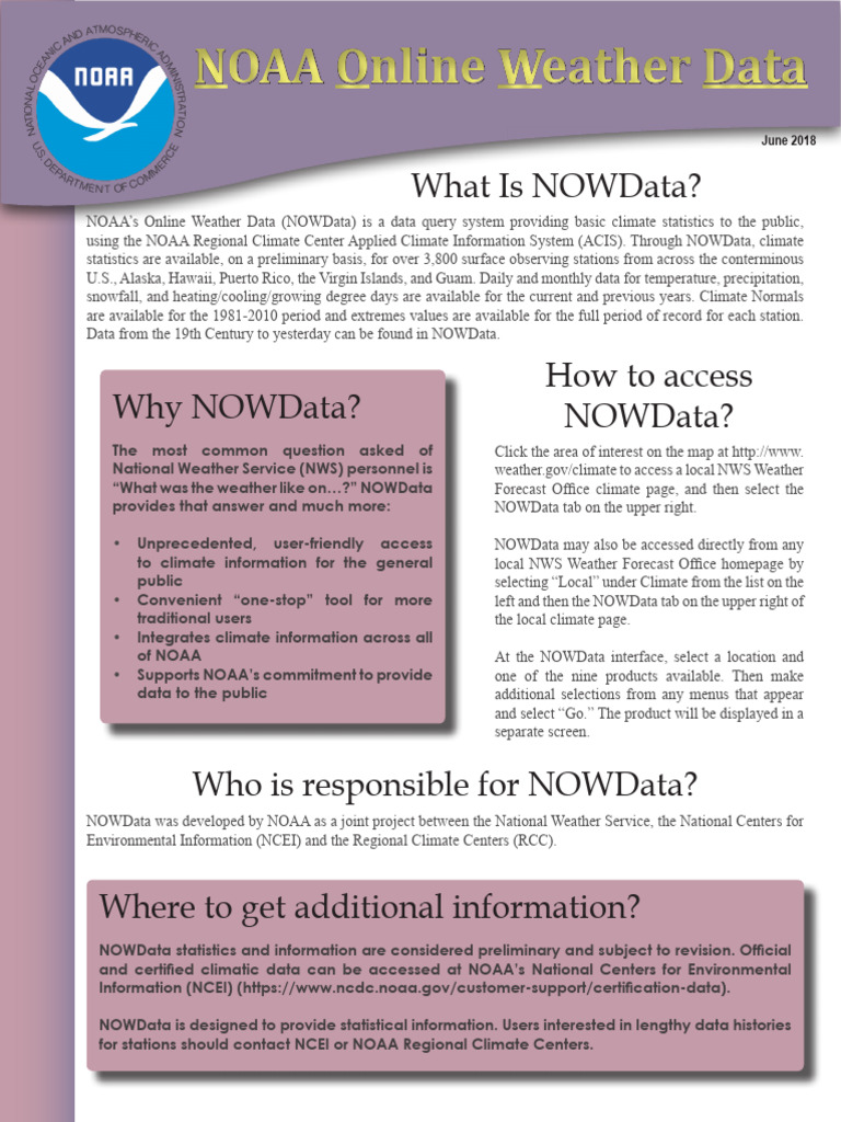 2018_NOWData | PDF | National Weather Service | Weather
