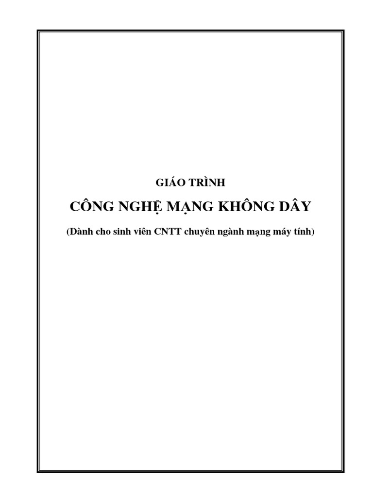 Xemtailieu Giao Trinh Cong Nghe Mang Khong Day | PDF