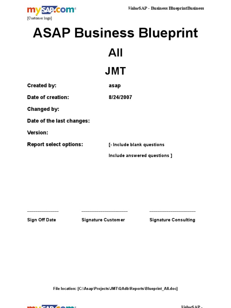 SAP Business Blueprint Overview | PDF | Time | Resource