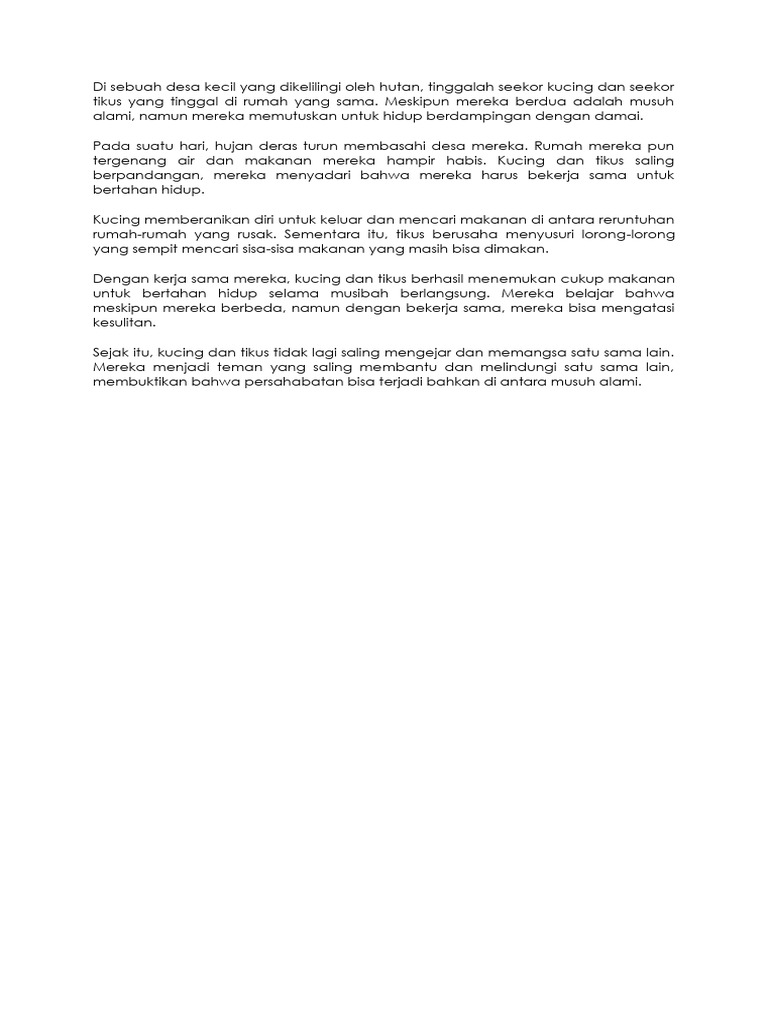 Kisah Kucing Dan Tikus | PDF | Griya & Taman | Puisi