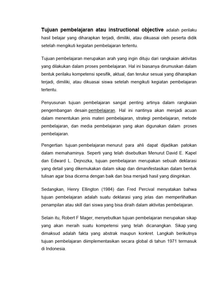 Instructional Objective | PDF | Karier & Perkembangan