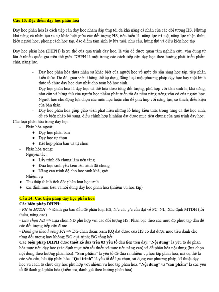 Đề cương LLDH | PDF