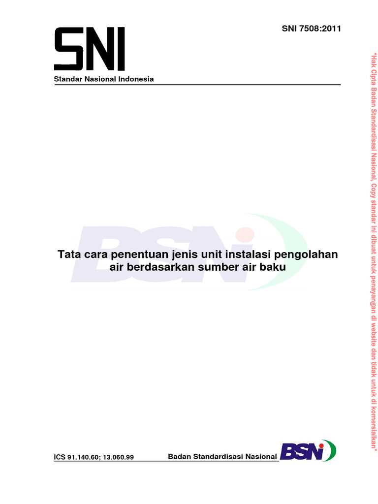 Sni 7508-2011. Alt Pengolahan Air | PDF
