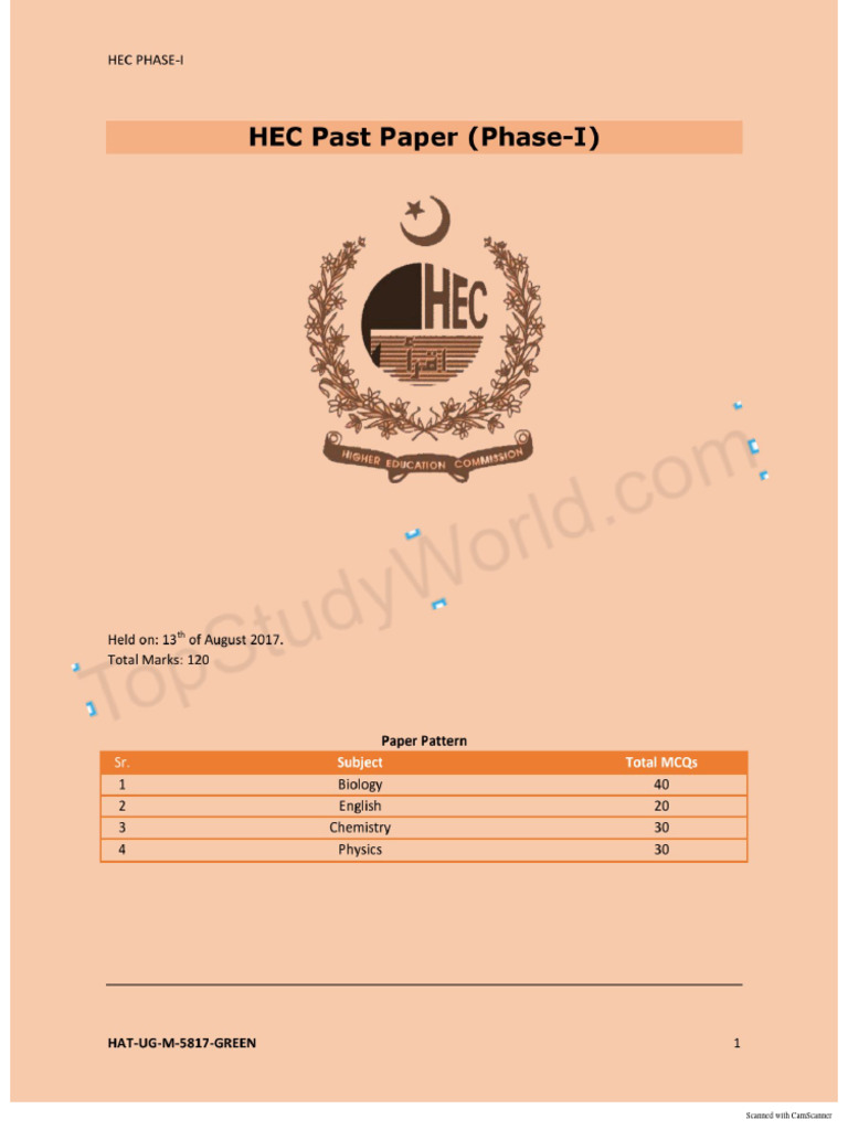 HEC Past Paper | PDF