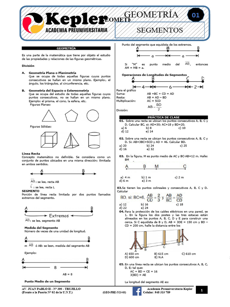 GEO-PRE-N23-03 (TP - 1er Compendio - 1 Al 8) Percy Torresyyyyyyy | PDF | Geometría | Formas ...