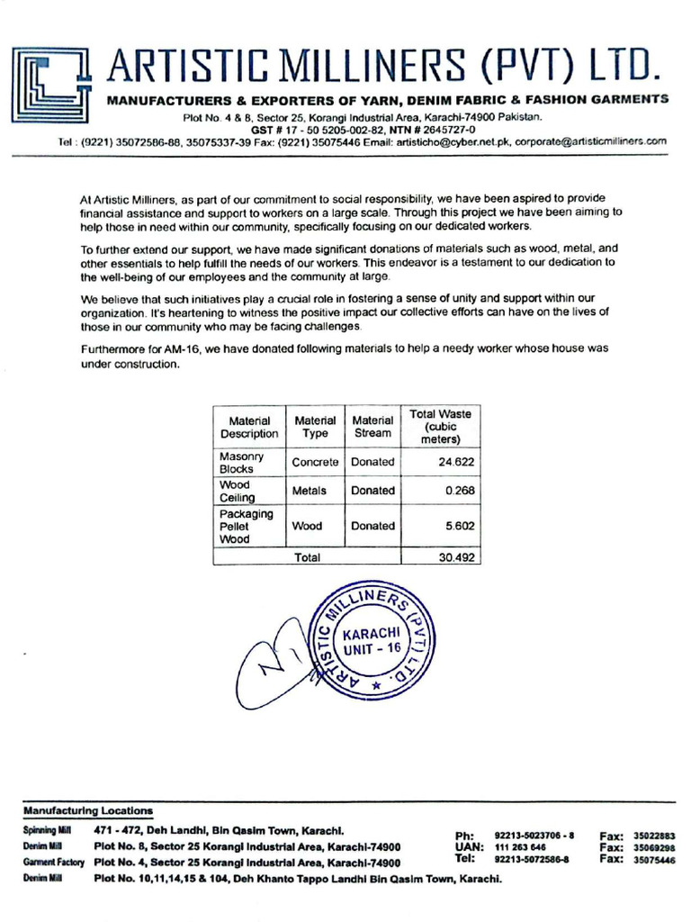 Waste management Letter | PDF