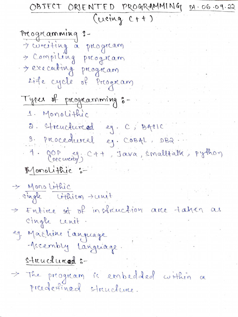 Oops Notes Complete (With Templates) | PDF