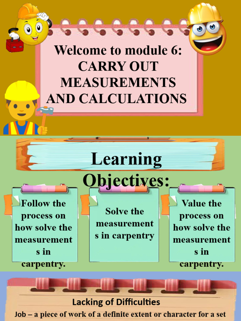 Module 6 - Carpentry | PDF | Foot (Unit) | Inch