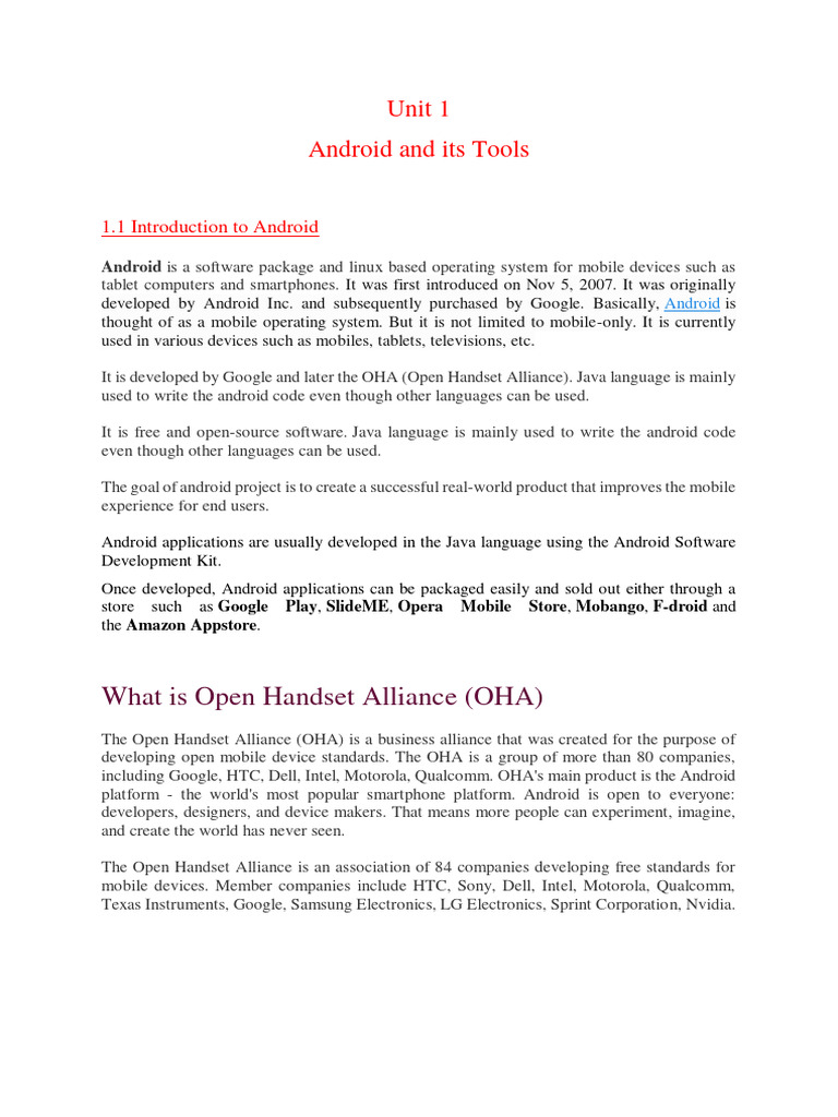 MAD Notes - 4 Units | PDF | Android (Operating System) | Java ...