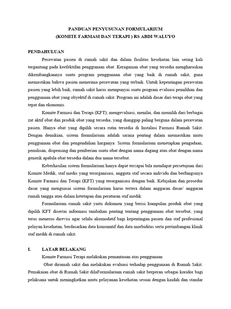 Panduan Penyusunan Formularium Pdf