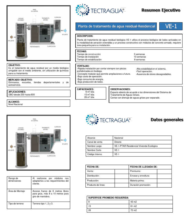 Ficha VE-1-PTAR-Residencial - Tectragua | PDF | Aguas residuales