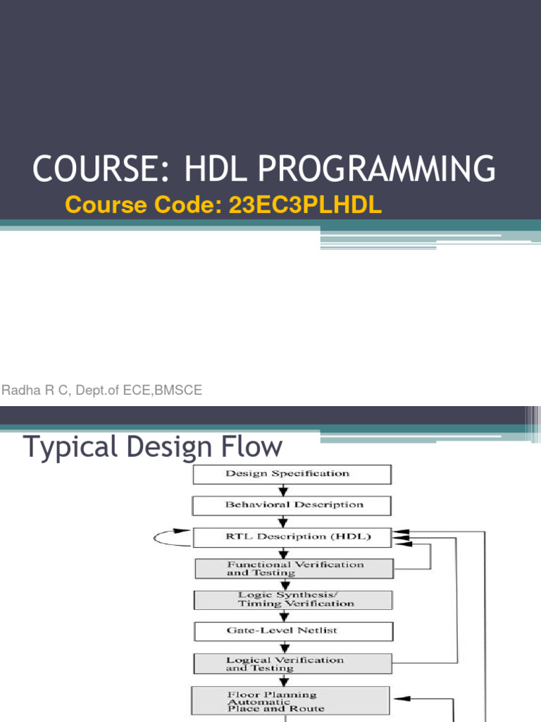 Hdl Le Unite 1 Pdf Hardware Description Language Logic Synthesis