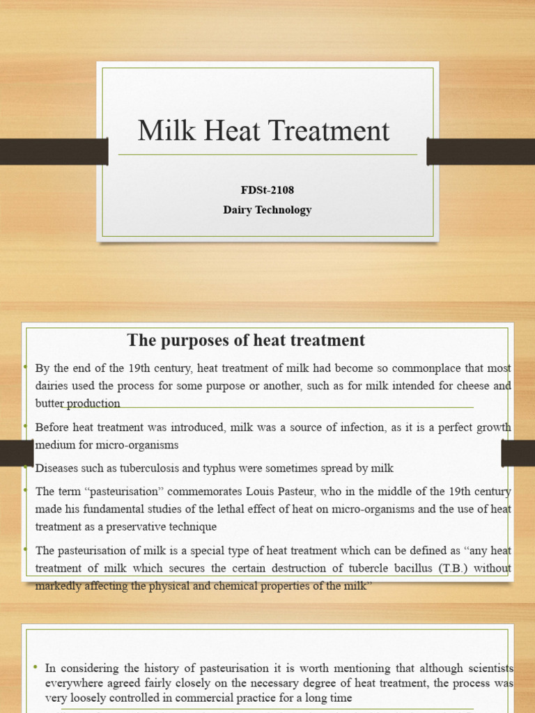 Overview of Milk Heat Treatment | PDF | Milk