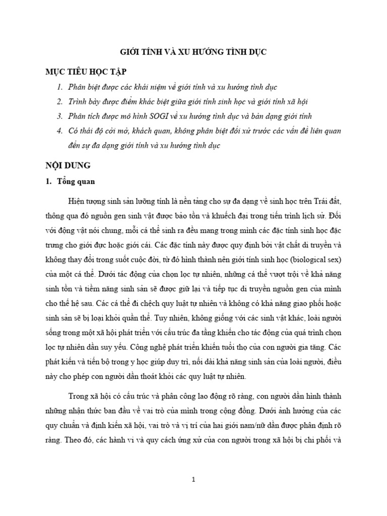Handout - LEC18.S2.11.MD-Gi I Tính Và Xu Hư NG Tình D C | PDF