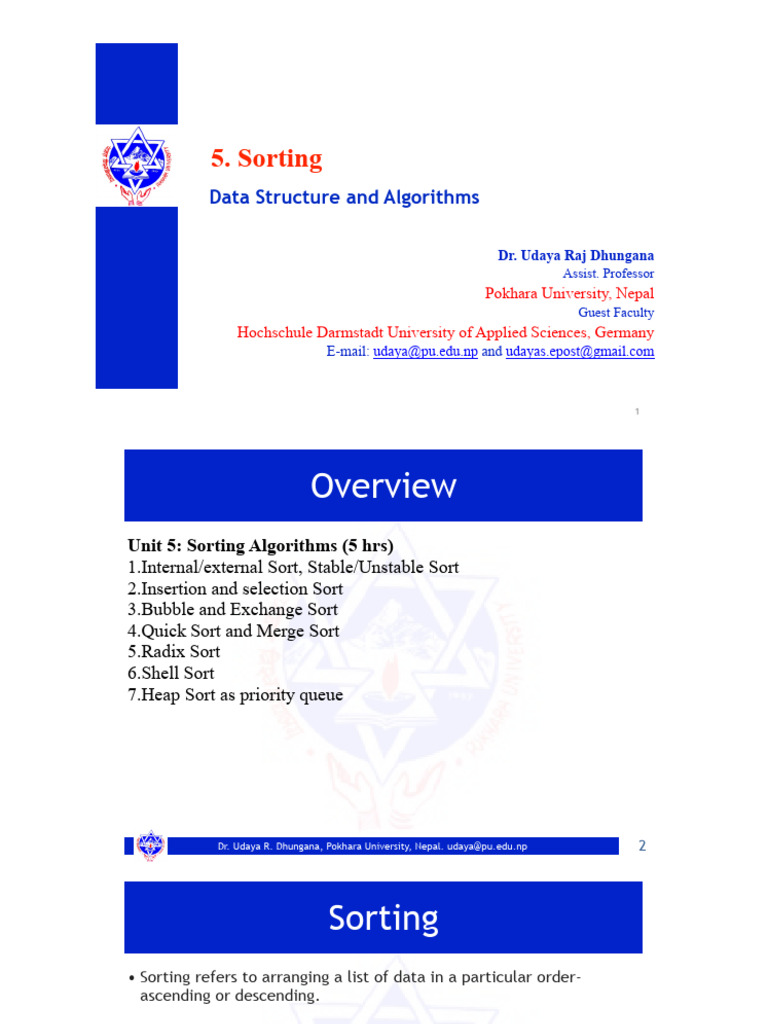 CH 5 Sorting | PDF | Algorithms And Data Structures | Computing CH 5 Sorting | PDF | Algorithms And Data Structures | Computing