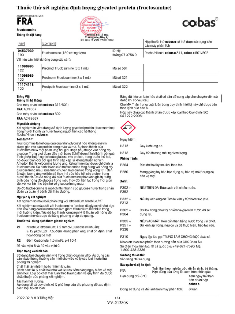 Fructosamine Roche VN | PDF