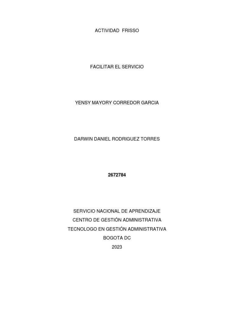 Frisso Darwin | PDF | Calidad (comercial) | Iso 9000