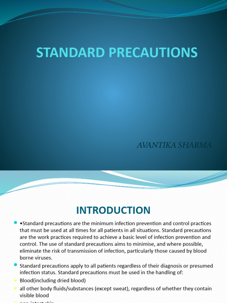 Infection Control: Standard Precautions Guide | PDF | Personal Protective Equipment | Hand Washing