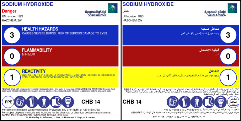 Sodium Hydroxide 14 - Label | Download Free PDF | First Aid | Water