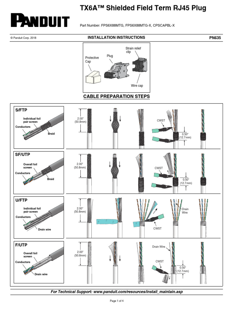 Conector rj45 Panduit | PDF | Electrical Wiring | Electrical Connector