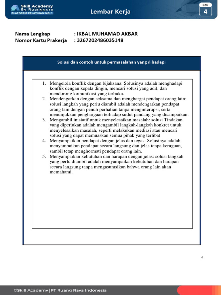 Tpm 4 Solusi Sikap Asertif_ikbal Muhamad Akbar | PDF