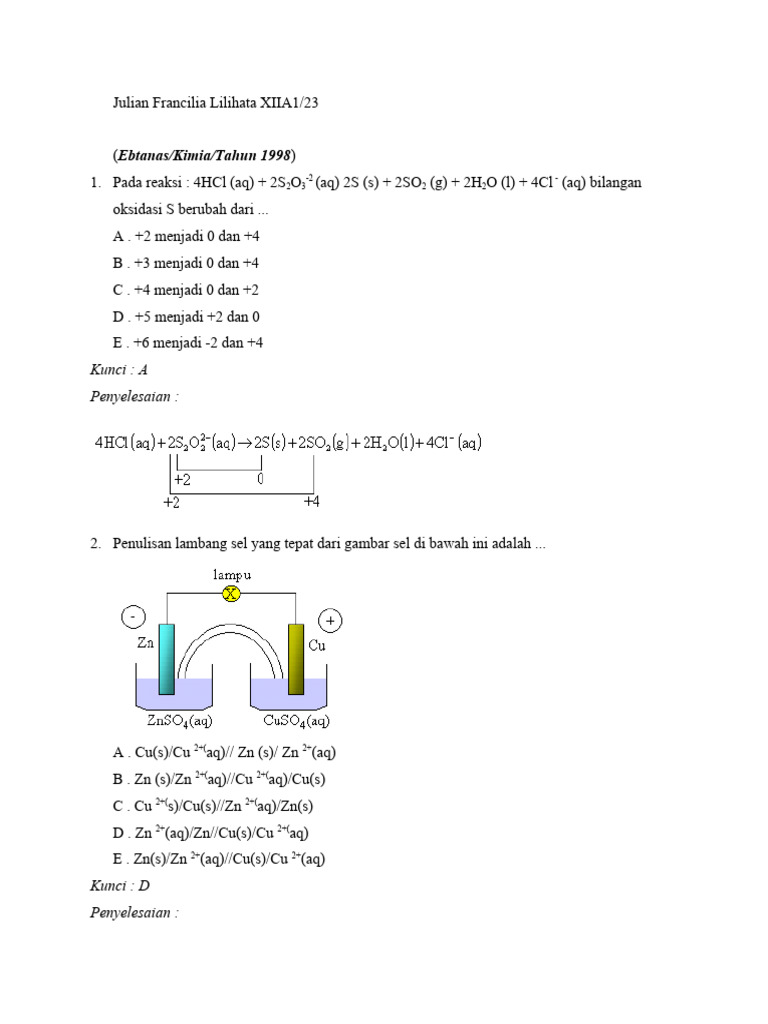 Elektrolisis NaCl dan Reaksi Redoks | PDF