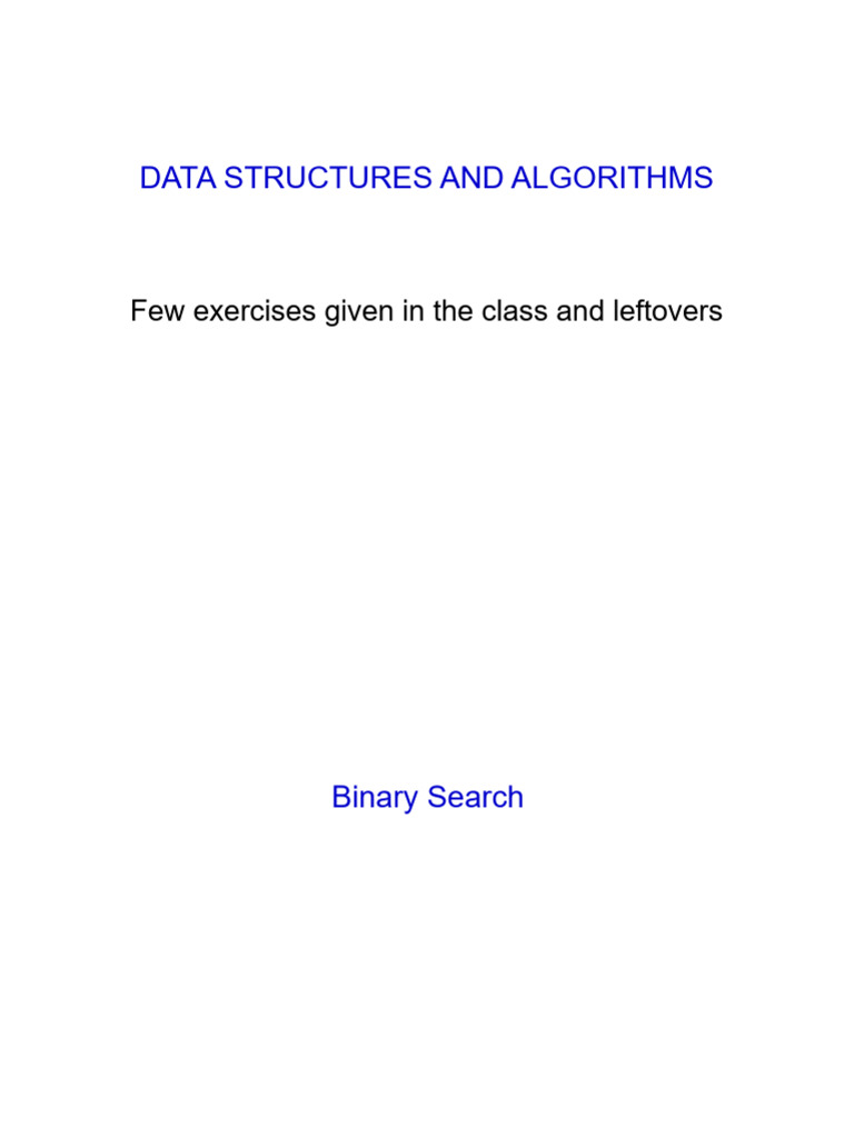 Binary Search and Sorting Algorithms Guide | PDF | Applied Mathematics | Computer Science