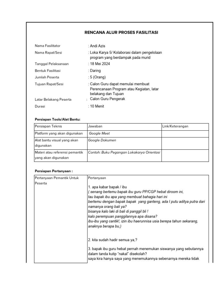 M3 Template Rencana Alur | PDF