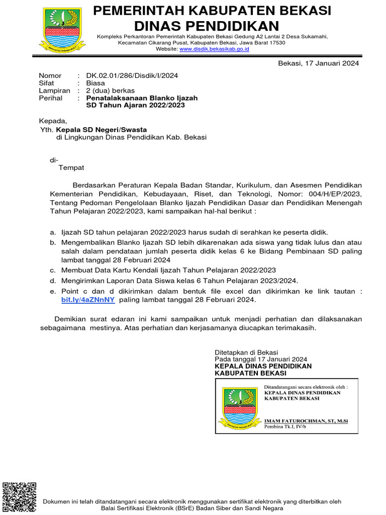 Surat Edaran Pemanfaatn Blanko Ijazah TA 2022-2023 | PDF Surat Edaran Pemanfaatn Blanko Ijazah TA 2022-2023 | PDF