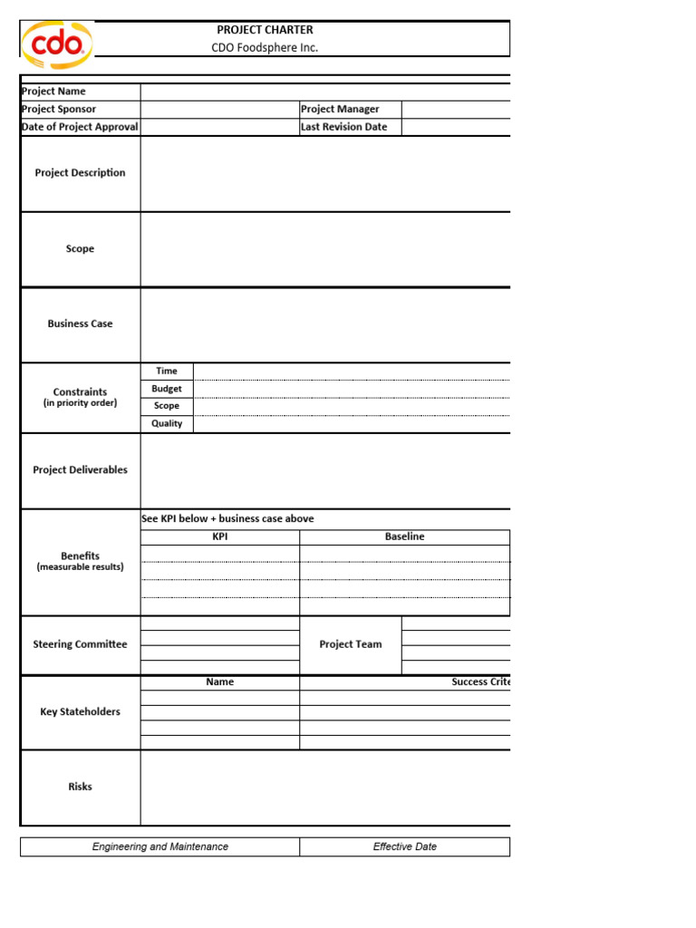 Project Charter (3 Basket Retort) | PDF | Valve | Safety